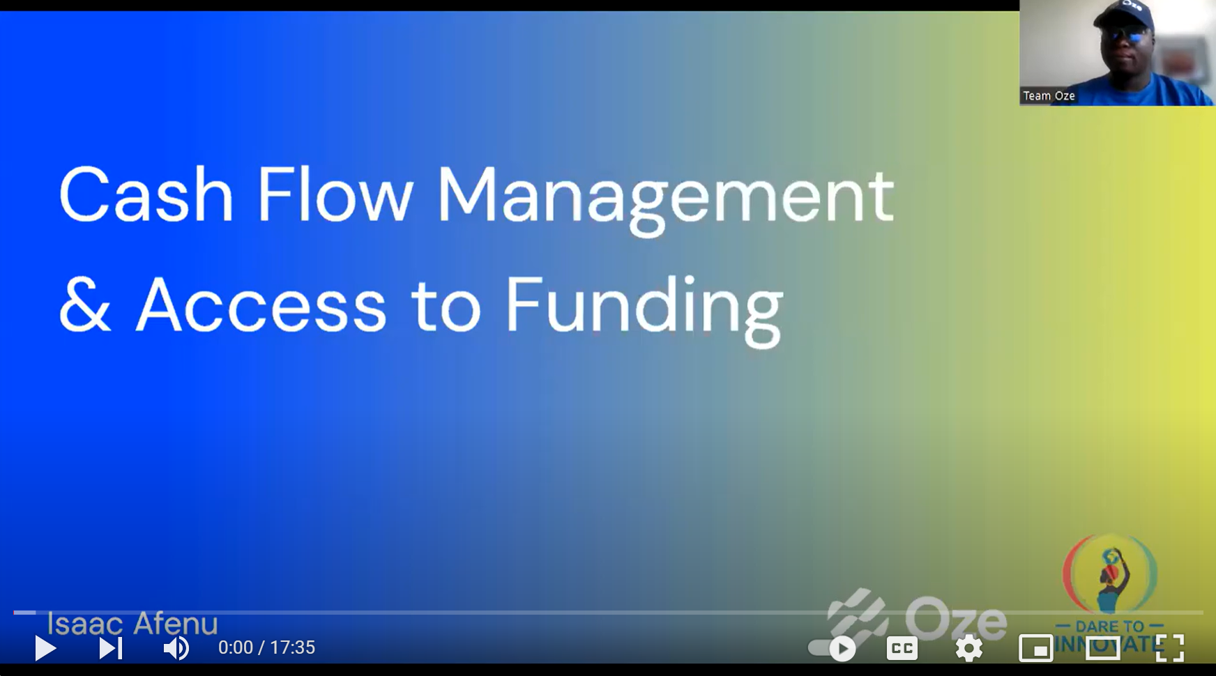 Cash Flow Management - Oze